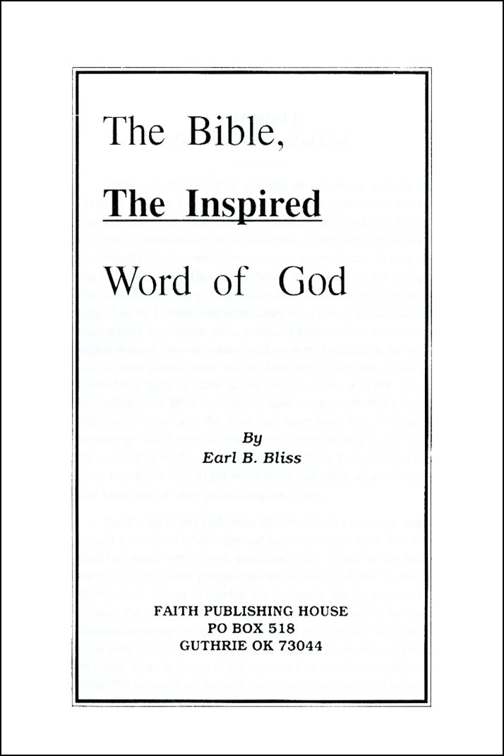 The Bible, the Inspired Word of God – Reformation Publishers